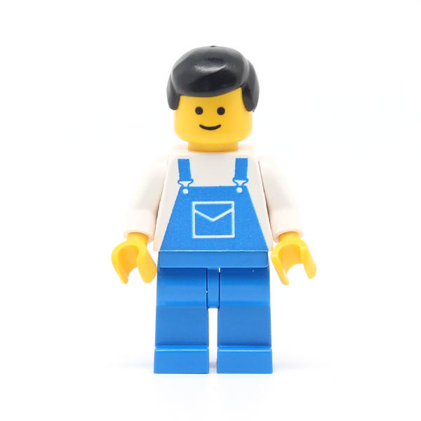 LEGO trn025 - Worker (Overalls Blue with Pocket, Blue Legs, Black Male ...